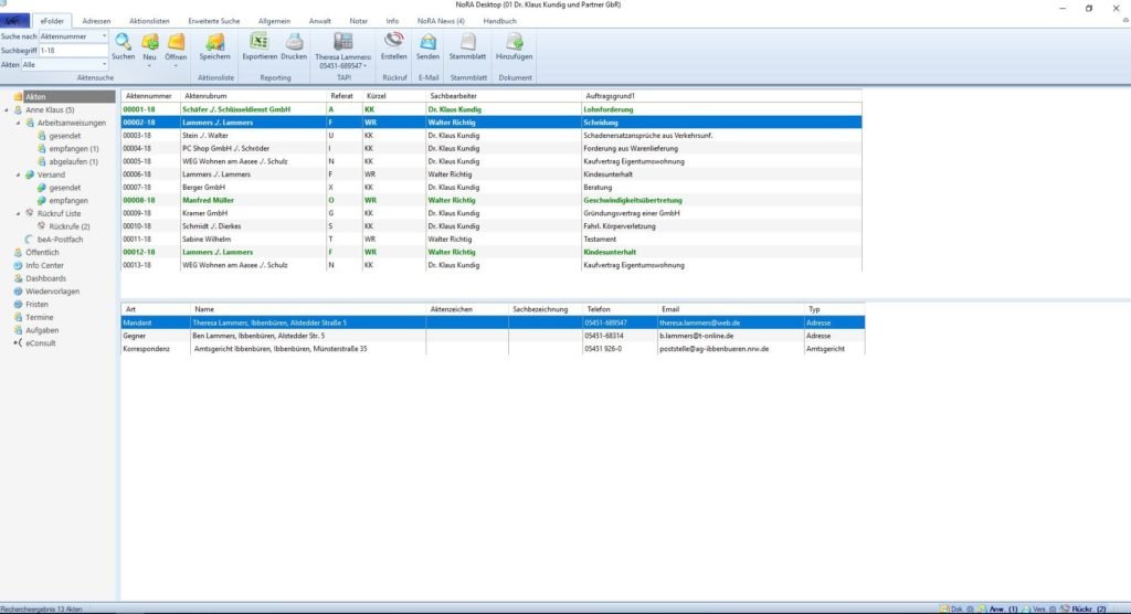 NoRA Advanced für Anwälte - NoRA-Software